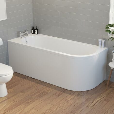 1700mm Curved Bath Panel for J Shape Bath Left Right Hand White Gloss