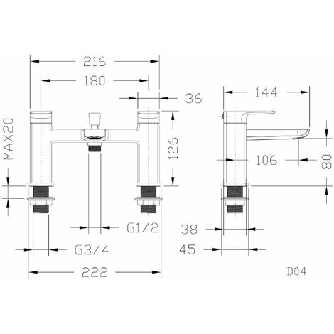 Modern Bathroom Bath Filler Shower Mixer Tap Hose Handheld Brushed ...