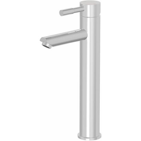 Modern Tall High Rise Basin Mixer Tap Single Lever Chrome Bathroom Sink ...