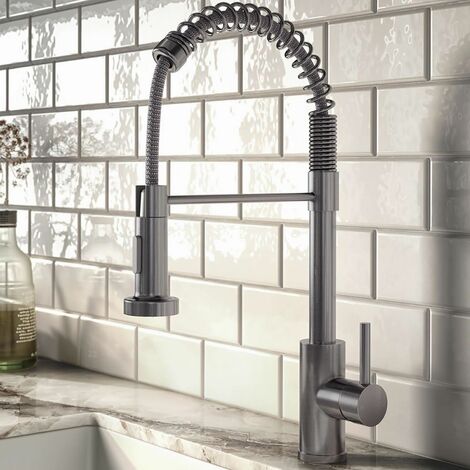 Modern Kitchen Tap Single Lever Pull Out Dual Spray Swivel Spout ...