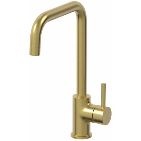 Modern Brushed Gold Kitchen Mixer Tap Mono Bloc Single Lever Sink ...