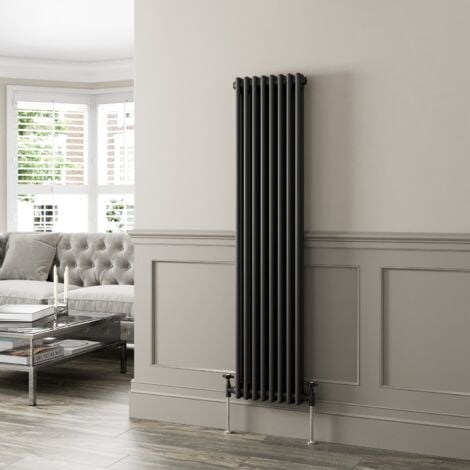 Traditional Black Collosseum Column Radiators Vertical Horizontal 1600 ...