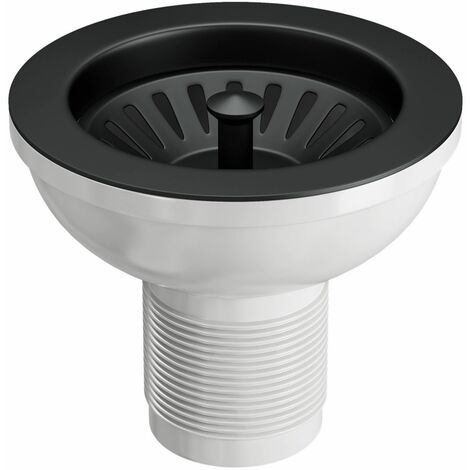 Kitchen Sink Basket Strainer Waste No Overflow Stainless Steel Matt ...