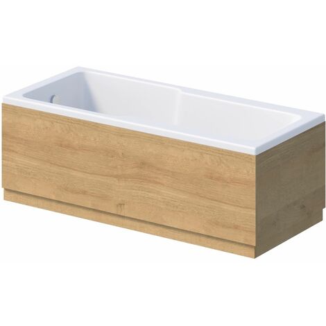Bathroom Modern 1700mm Front Side Panel For Straight Bath Plinth Oak Finish