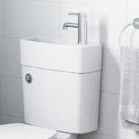 Aquari 2-in-1 Close Coupled Toilet With Sink On Top - Space Saving ...
