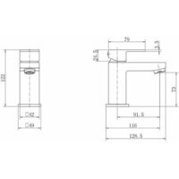 Modern Bathroom Square Mini Mono Basin Sink Mixer Tap Brass Lever ...