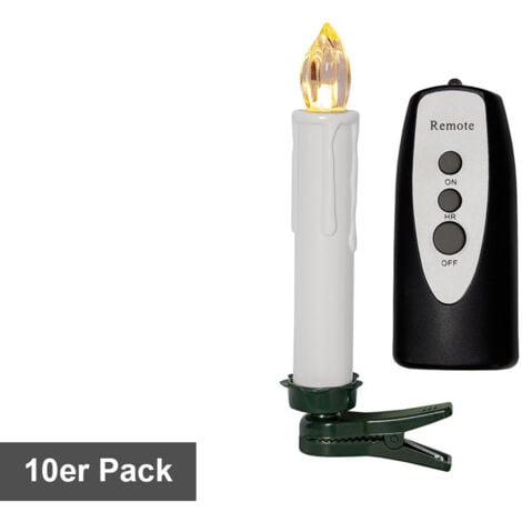 Bougies LED sans fil Star Trading « John » avec télécommande, 10 pièces, à piles, minuterie ...