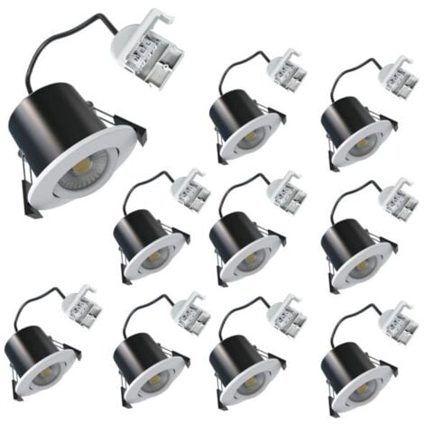 Lot de 10 Spots LED Encastrables Orientables RT2020 D67 5W/8W IP65 CCT Recouvrables et Variables ...