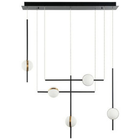 Suspension Luminaire LED 38W Noir Mat ZAMBELIS FS - Blanc chaud - 3000K