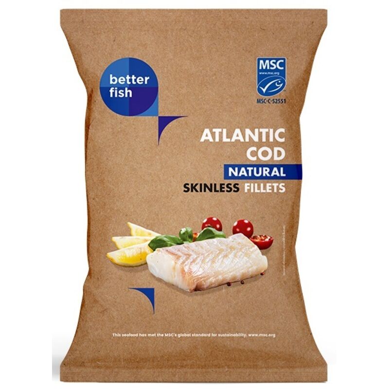 Filetto di merluzzo atlantico MSC senza pelle congelato 500 g - Better Fish
