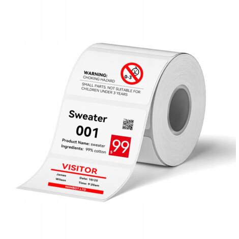 Etichette autoadesive NIIMBOT 50 x 30 mm 230 pezzi Stampa bianca 2 ...