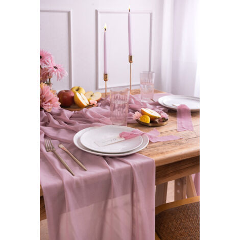 Runner da tavolo in chiffon, lilla, 0,48 x 5 m
