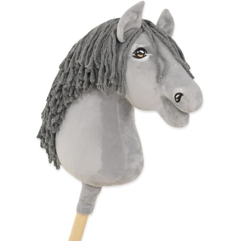 Hobby Horse Large Premium Stick Horse - Grigio con criniera grigia A3
