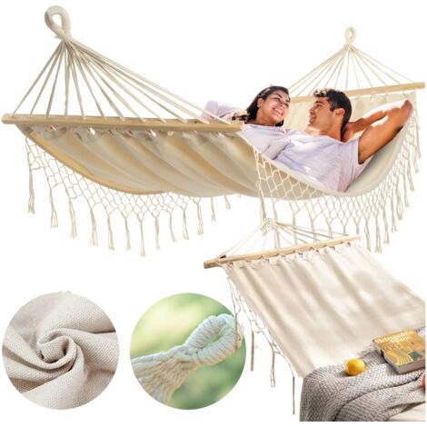 Amaca da giardino in macramè boho con barra divaricatrice e fascia per ...