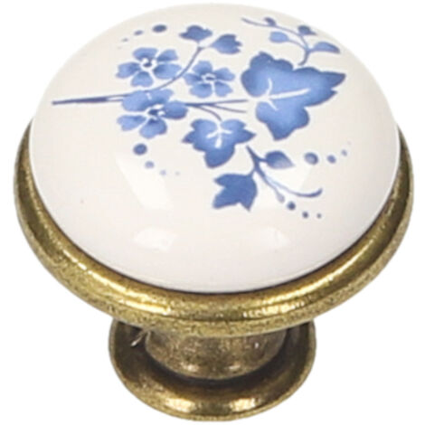 Pomello GP19, oro antico, porcellana bianca WHT-16