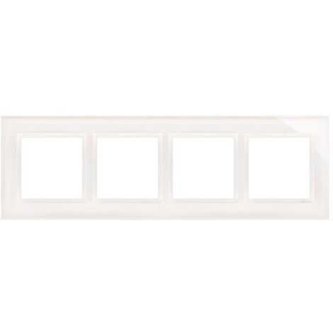 Cornice Nature-Glass a 4 moduli, BIANCO PERLA, IP20/IP44' ('IP44 ...