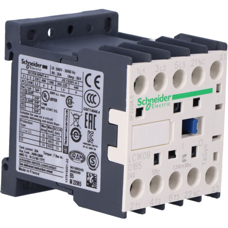 Contattore di potenza TeSys K AC3 9A 3P 1NC bobina 24VAC morsetti a scatola