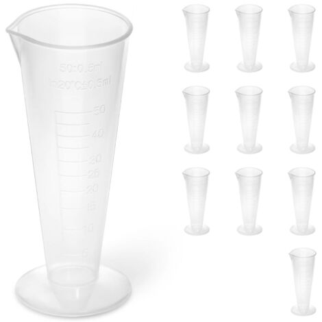 Becher da laboratorio in plastica con graduazione da 50 ml - 10 pz.