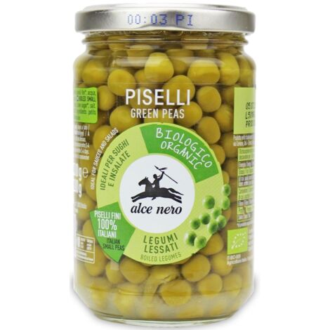Piselli verdi biologici in salamoia 300 G (200 G) (barattolo) - Alce Nero