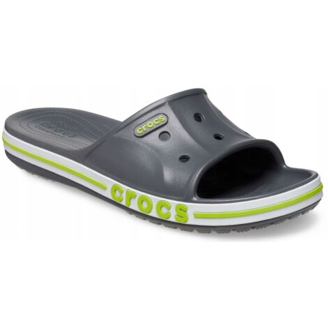 CROCS BAYABAND SLIDE 205392 M5 I EU 3738 I W7 GRIGIO ARDESIA LIME PUNCH