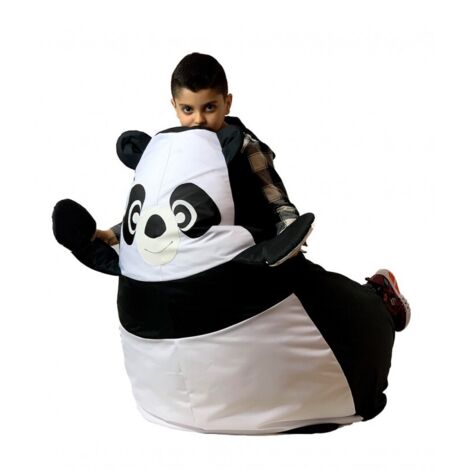 Go Gift XXL Panda Pouf - Pouf Sacco Nero e Bianco, 130x90 cm