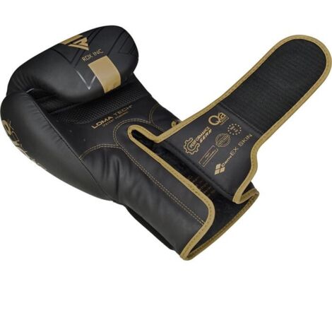 Guantoni da boxe RDX F6 neri/oro 10 oz