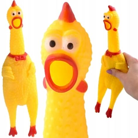 Grande e classico pollo di gomma che squittisce per cani - 31 cm ...