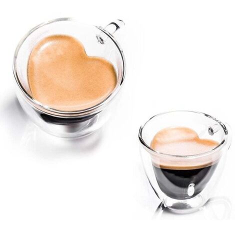 Bicchiere termico a doppia parete con cuore per caffè latte