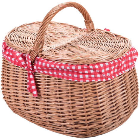 Cestino da picnic in vimini per bagagli da auto con finiture standard ...
