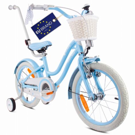 Bicicletta per bambini da 16 pollici per ragazze, con pedalino, cestino ...