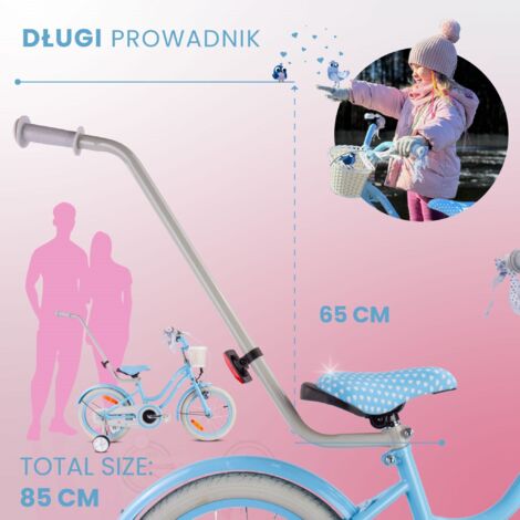 Bicicletta per bambini da 16 pollici per ragazze, con pedalino, cestino ...