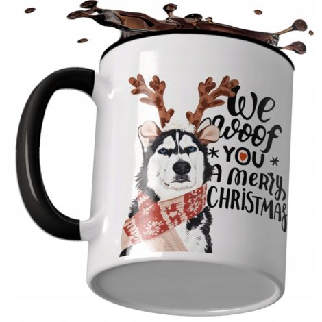 TAZZA DI NATALE CON UN CANE HUSKY IN REGALO MAMMA CANE PAPÀ CANE MALAMUTE