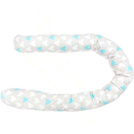 Paracolpi per lettino a rotelle Minky Pillow 200cm - cuori turchesi