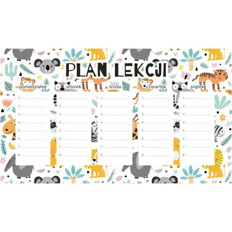 Plan de lección magnético: Aventura en el zoológico para niños (30 x 17 ...