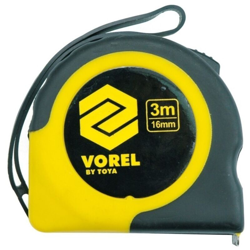 Cinta métrica amarilla-negra 3 m x 16 mm 10104 VOREL