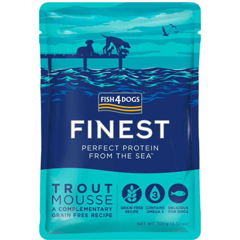 Fish4Dogs - Mousse de Trucha - Comida húmeda para perros 100 g