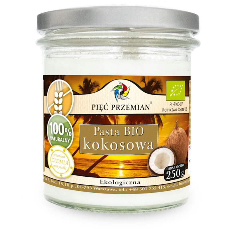 Pasta de coco orgánica sin gluten 250 g - Cinco Transformaciones