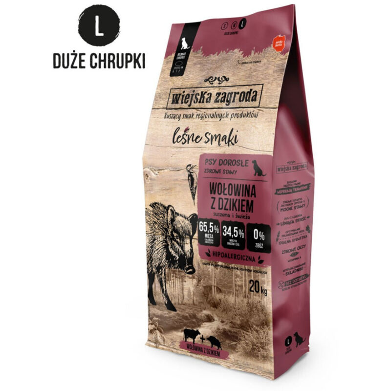 Pienso seco para perros Wiejska Zagroda Forest Flavors CARNE DE RES con ...