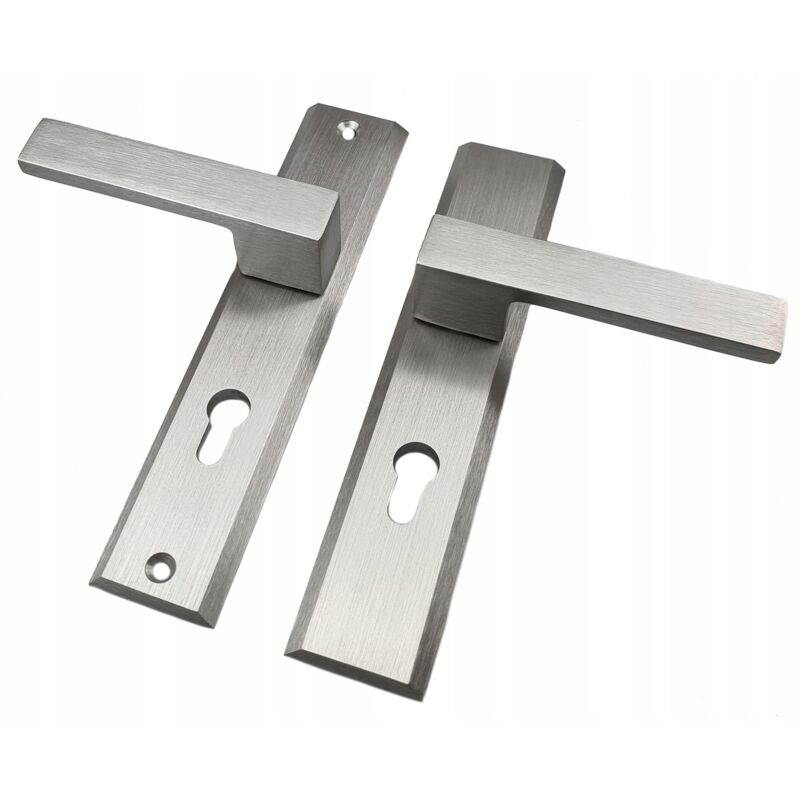 Manija de puerta exterior Domino SHARK 72 en plata cepillada - para ...