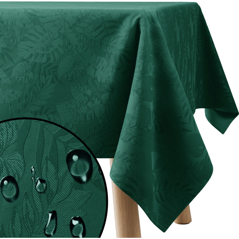 Mantel ERIS 1cm Forro Filumi Mantel Antimanchas VERDE BOTELLA 140x220