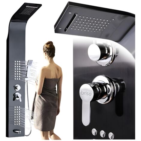 Panel de ducha con hidromasaje, grifería de baño, cascada, ducha de lluvia