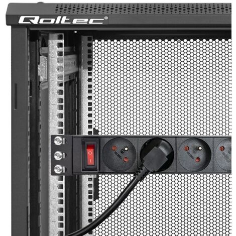 Regleta de alimentación PDU de aluminio Qoltec para rack de 10'' 1U 16 ...