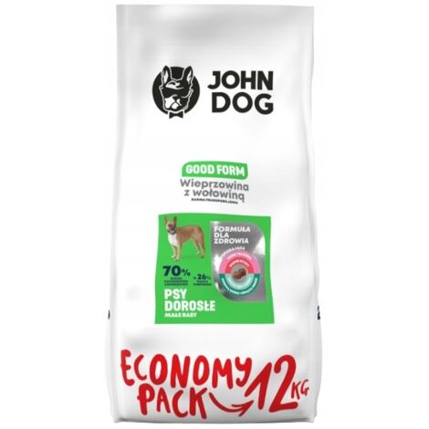 Pienso seco para perros de razas pequeñas JOHN DOG CERDO RES 12 kg