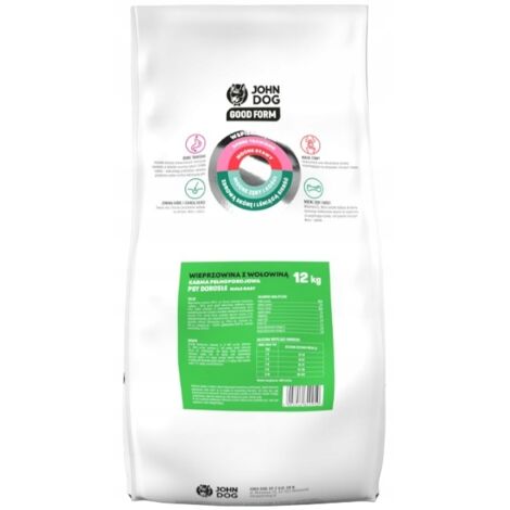 Pienso seco para perros de razas pequeñas JOHN DOG CERDO RES 12 kg