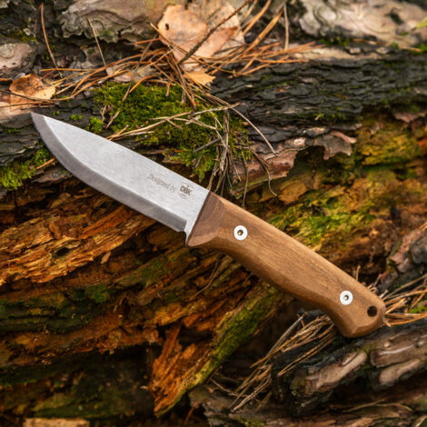 Cuchillo Bushcraft BPS Knives Bushmate 2.0 de DBK con funda de cuero y ...