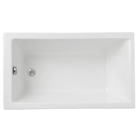Bañera Polimat Rectangular Capri 100x70 + mueble blanco + sifón