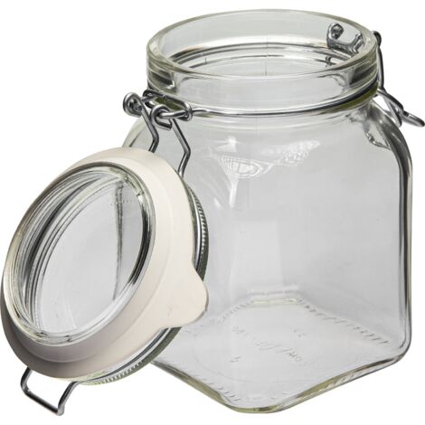 Tarro Comfort cuadrado de 750 ml. Sellado herméticamente.