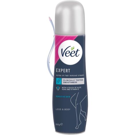 Spray depilatorio Veet para piernas y piel sensible (150 ml)