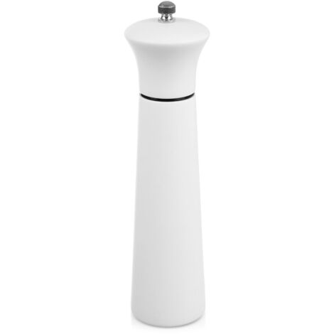 Molinillo de madera para moler especias, pimienta y sal, blanco, 21,5 cm