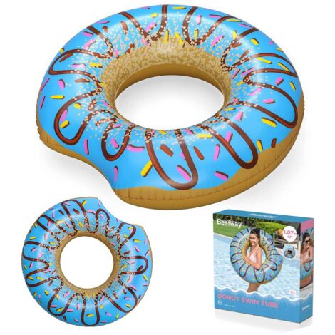 Flotador de playa hinchable para natación azul Donut 107cm BESTWAY